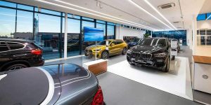 New lighting in car showroom -Led linear light -Lightstec